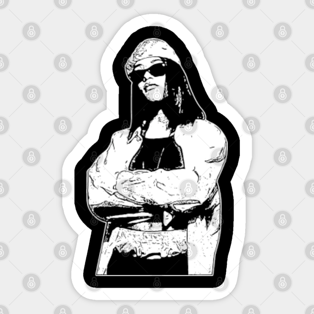 Vintage Aaliyah 90s Stencil Black Aaliyah Sticker Teepublic